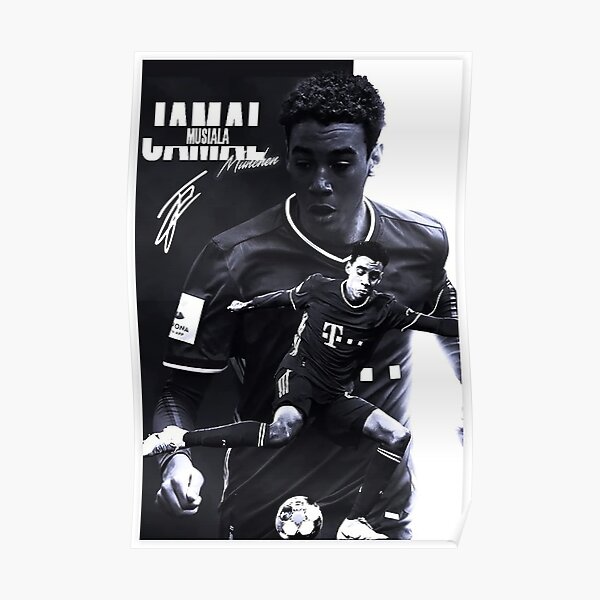 Póster «Jamal Musiala en blanco y negro con firma» de LisaBettiol ...