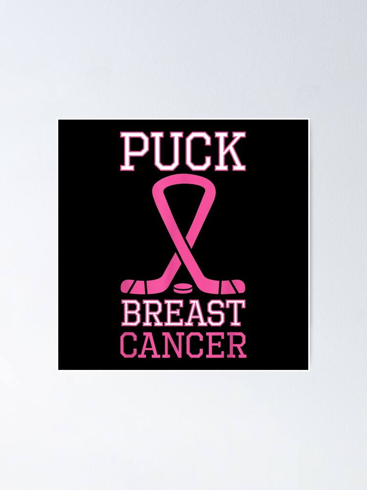 Póster «Puck Cáncer de mama Lazo rosa Hockey sobre hielo Cáncer de mama ...