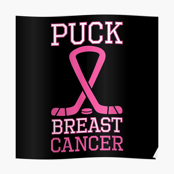 Póster «Puck Cáncer de mama Lazo rosa Hockey sobre hielo Cáncer de mama ...