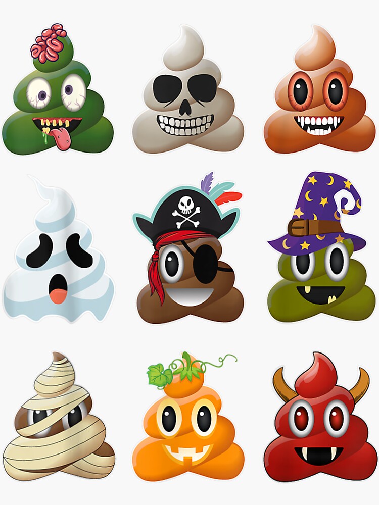 "halloween poop funny halloween pooping costume" Sticker for Sale by ...