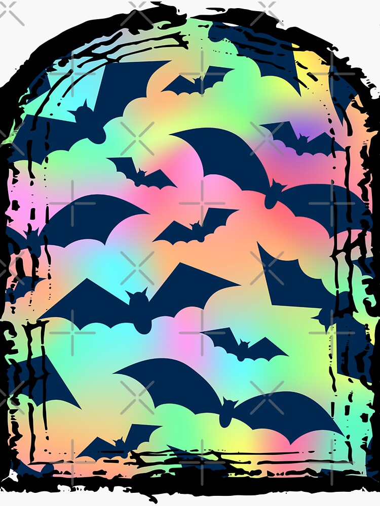 "Rainbow and Black Pattern with Bats " Sticker for Sale by LDTreasures ...