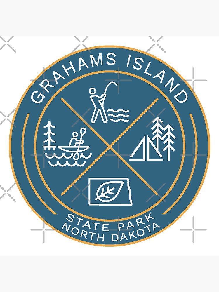 "Grahams Island State Park ND Heraldic Logo" Art Print for Sale by ...