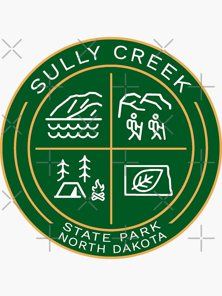 "Sully Creek State Park ND Heraldic Logo" Sticker for Sale by VanyaKar ...