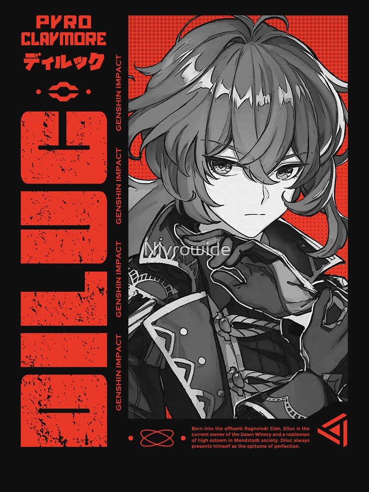 "Diluc Genshin Impact" T-shirt for Sale by Nivrowide | Redbubble ...