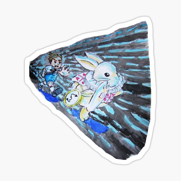 "Down the Rabbit Hole" Sticker for Sale by allthebeanz | Redbubble
