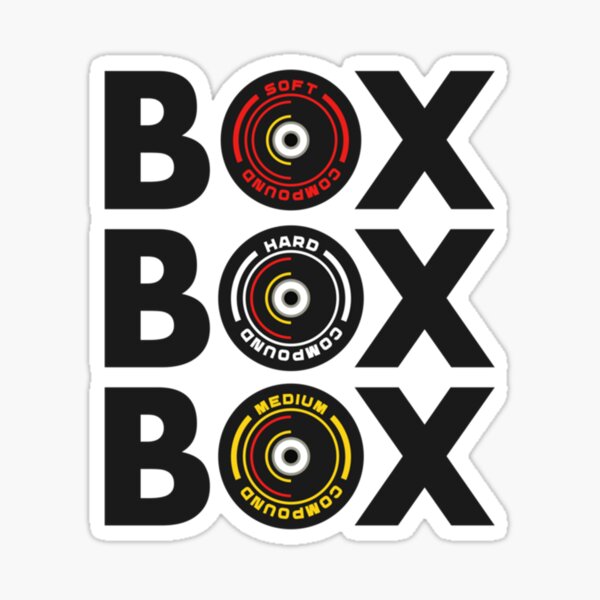 "Box Box Box infographic F1 type compround design avtive " Sticker for ...