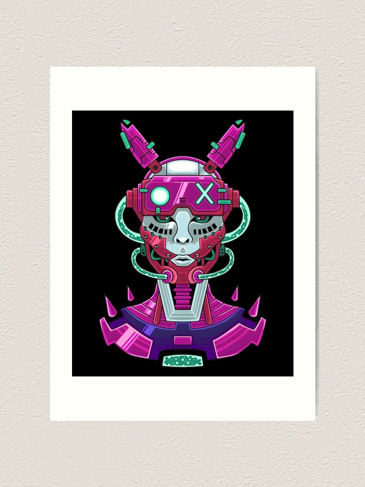 "Cyberpunk character rabbit cyborg premium vector" Art Print for Sale ...