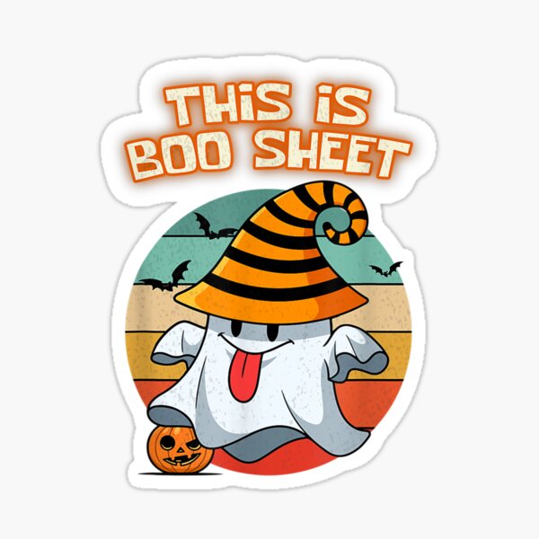 "This Is Boo Sheet Ghost Retro Halloween Costume Men Women" Sticker for ...