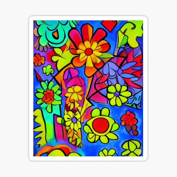 "Disco girl flowers Abstract daisies 90s cute party dress pattern 80s ...