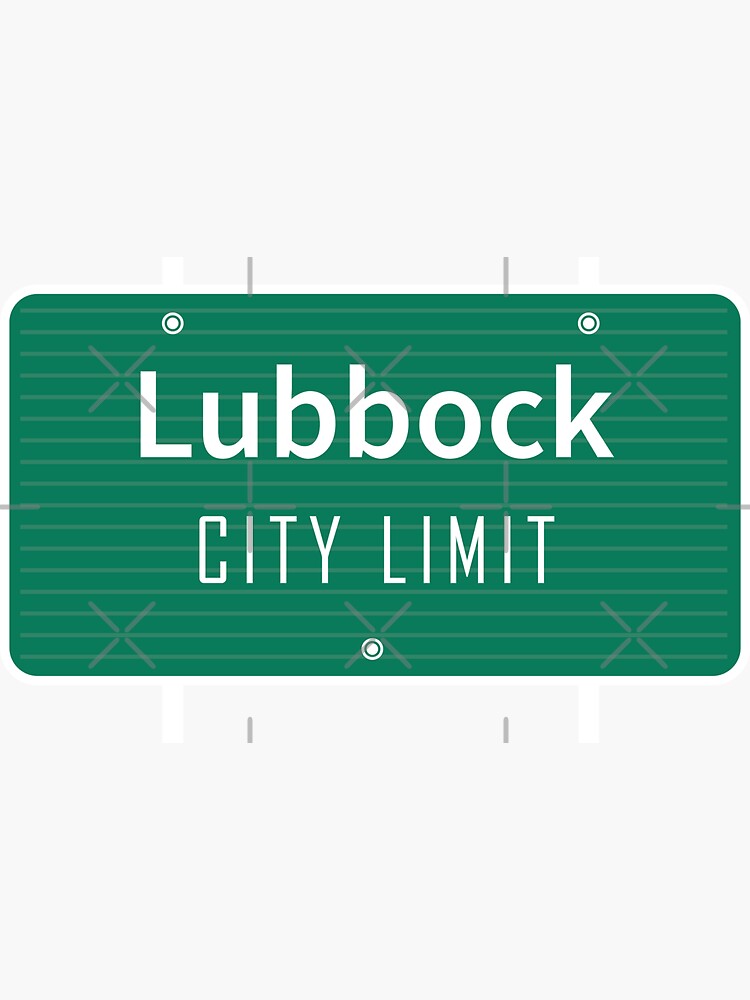 "Lubbock, Texas city limit souvenir" Sticker for Sale by RandomRovvly-B ...
