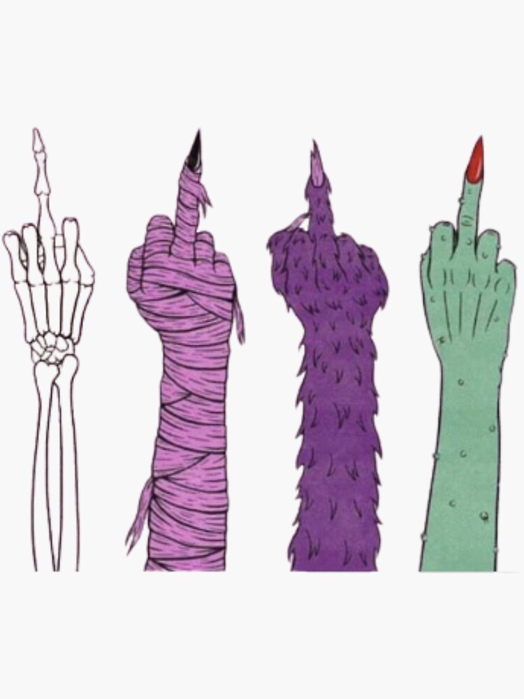 "Middle Fingers Up " Sticker for Sale by Oak-Ivory | Redbubble