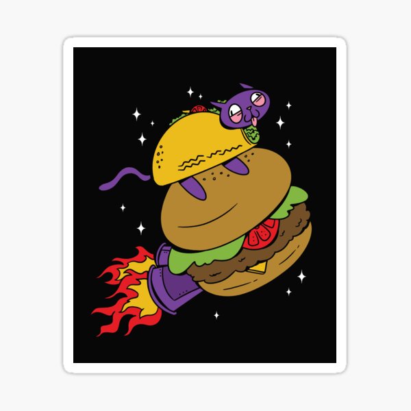 "Taco Cat Burger" Sticker for Sale by bennetthuskers | Redbubble