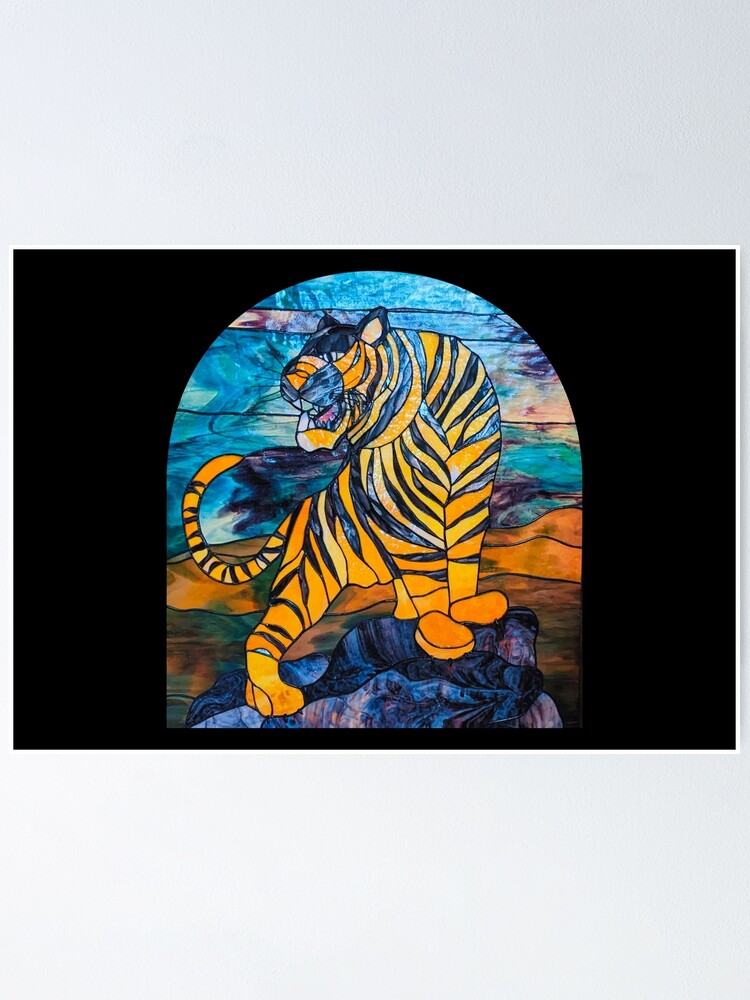 "Tiger Stained Glass Window | Tiger Printed | Tiger Art Graphic | Tiger ...