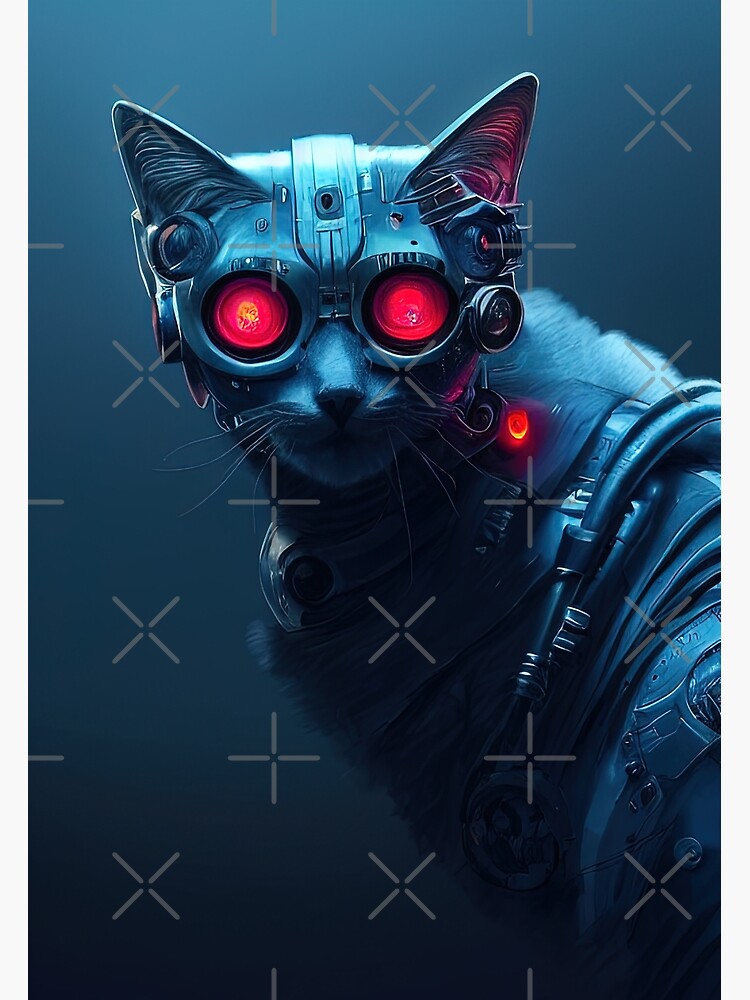 "cybernetic cyborg cat" Poster for Sale by HazGlitchArt | Redbubble