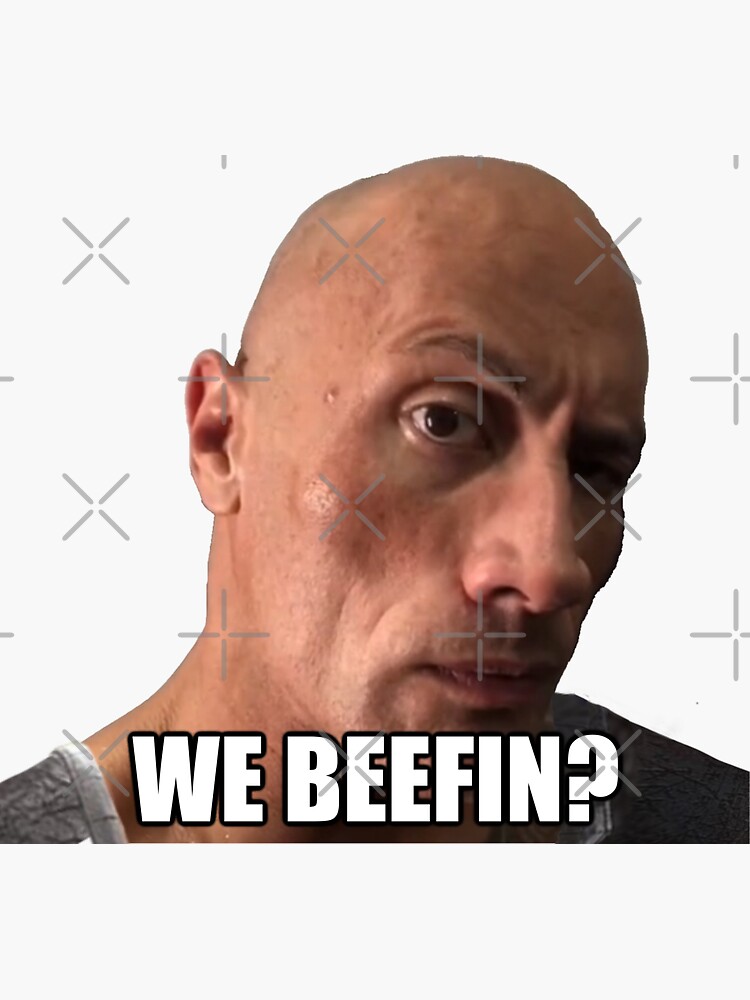 "WE BEEFIN?" Sticker for Sale by b0nejuice | Redbubble