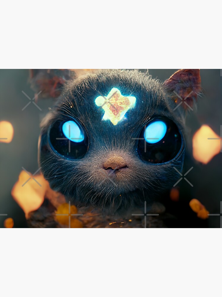 "Cool Blue Eyes Cat Looks Like An Alien. Fantasy Art For Cat Lovers ...