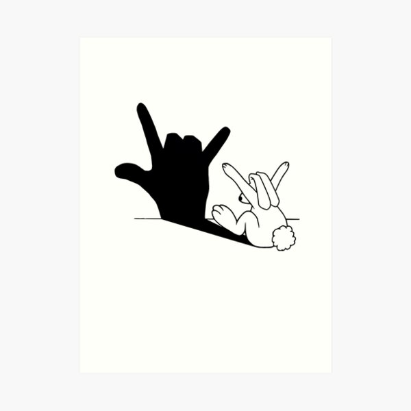 Rabbit Hand Shadow Art Prints | Redbubble