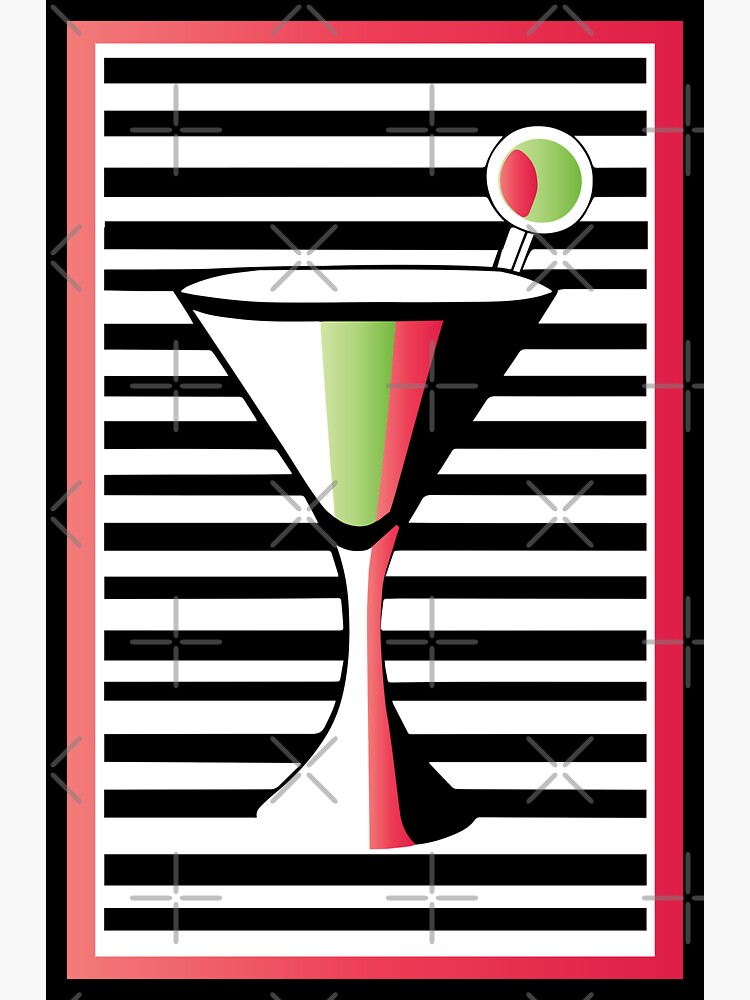 "Art Deco Martini" Sticker for Sale by ArtFactoryAI | Redbubble