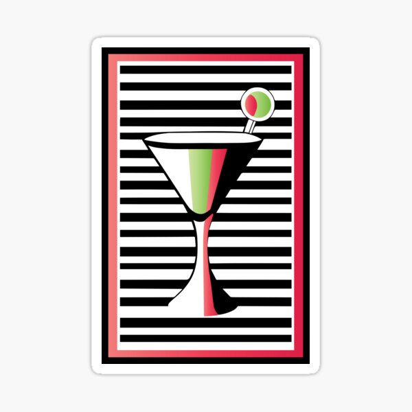 Art Deco Martini Sticker For Sale By Artfactoryai Redbubble