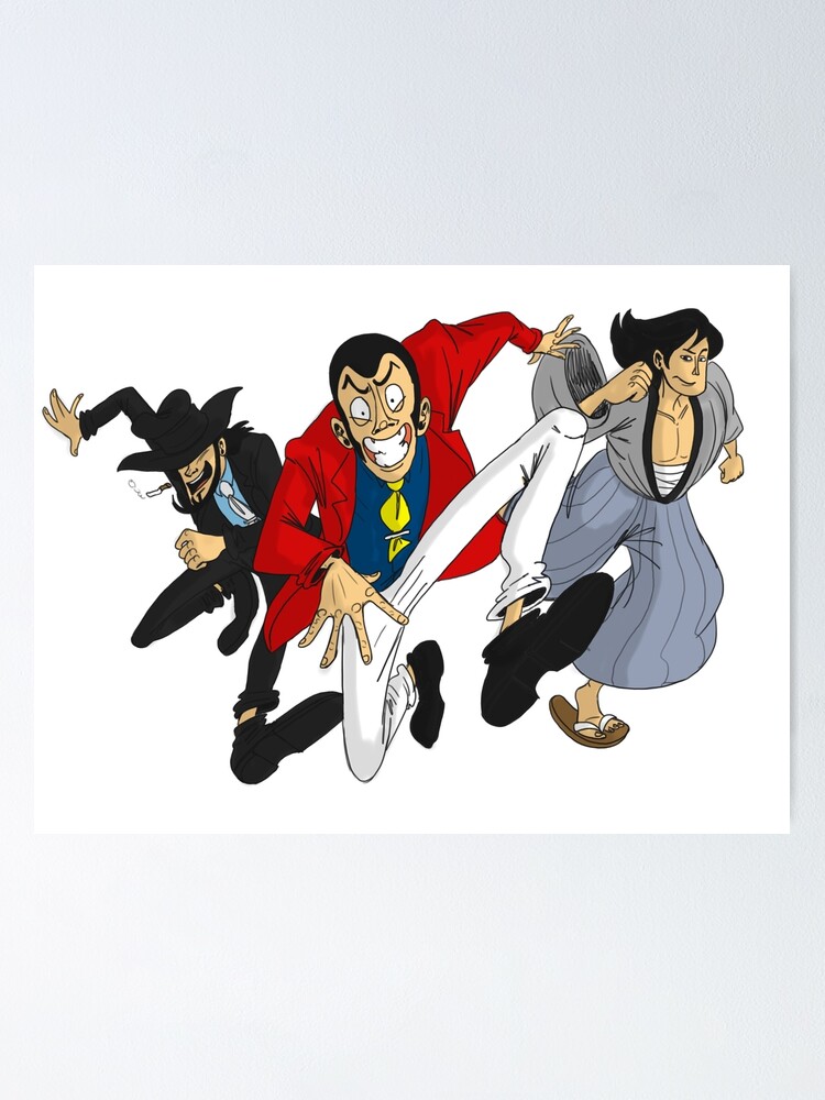 Prints Digital Prints Art & Collectibles Lupin III Jigen Goemon and ...