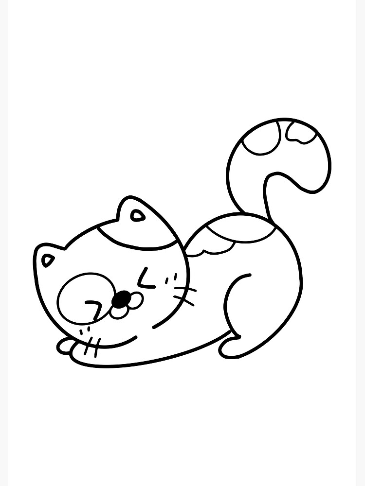 "little kitty line drawing" Poster for Sale by LineArtDrawing | Redbubble