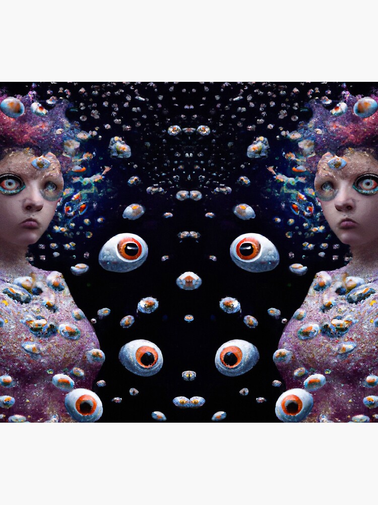 "Infinite Eye Stream - First to See (Woman Surrounded by Eyes in Space ...