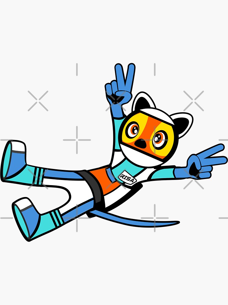 "Colorful Space Quokka With Two Raised Peace Hand Signs" Sticker for ...