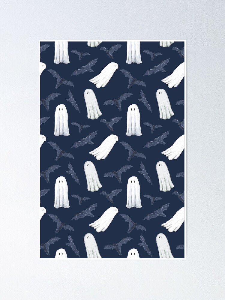 "Vintage blue ghost bats pack" Poster for Sale by AnnaEleCreate | Redbubble