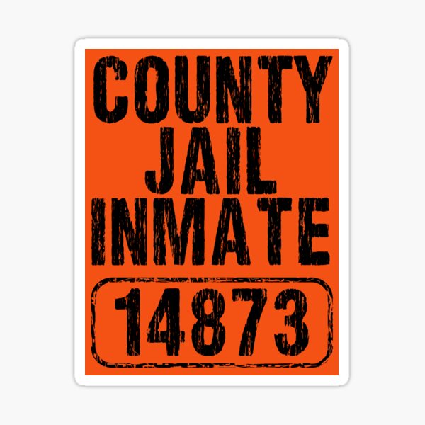 "Halloween County Jail Inmate Prisoner Costume Party" Sticker for Sale ...