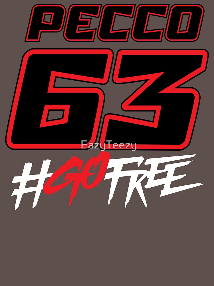 "Pecco Bagnaia Number 63 GoFree" T-shirt for Sale by EazyTeezy ...