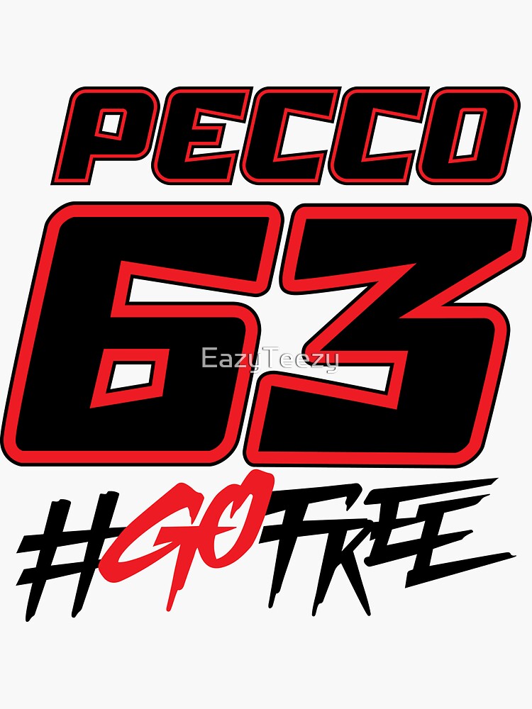 "Pecco Bagnaia Number 63 GoFree" Sticker for Sale by EazyTeezy | Redbubble