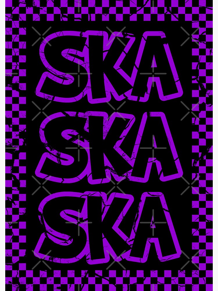 "Ska Ska Ska Checker Frame--Dark Violet-Cracked" Sticker for Sale by ...