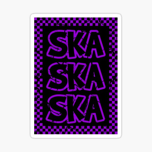 "Ska Ska Ska Checker Frame--Dark Violet-Cracked" Sticker for Sale by ...