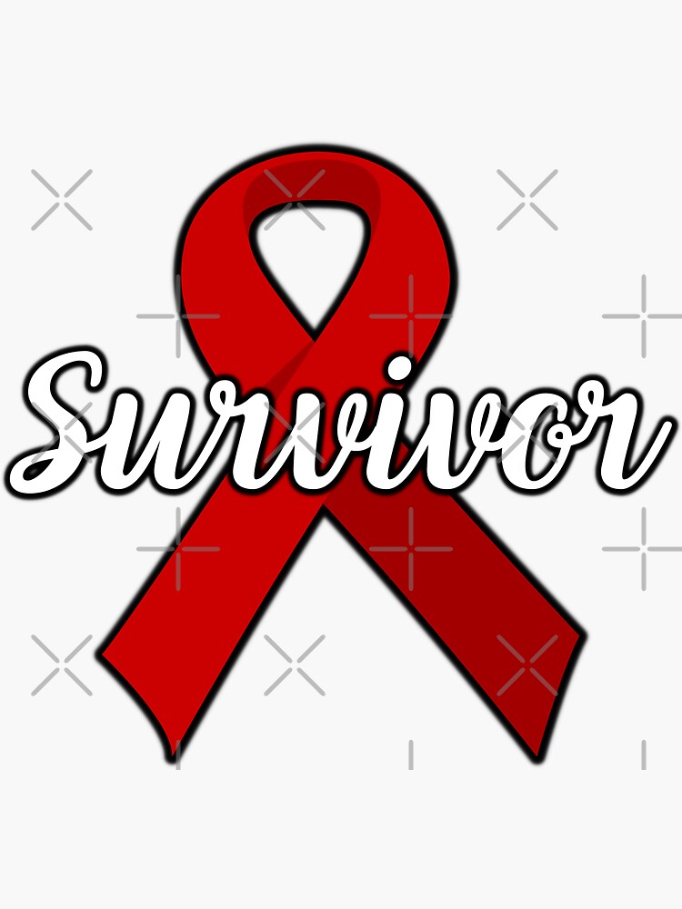 "Stroke Survivor Red Ribbon - Stroke Awareness" Sticker for Sale by ...