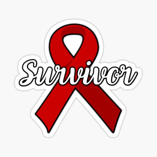 "Stroke Survivor Red Ribbon - Stroke Awareness" Sticker for Sale by ...