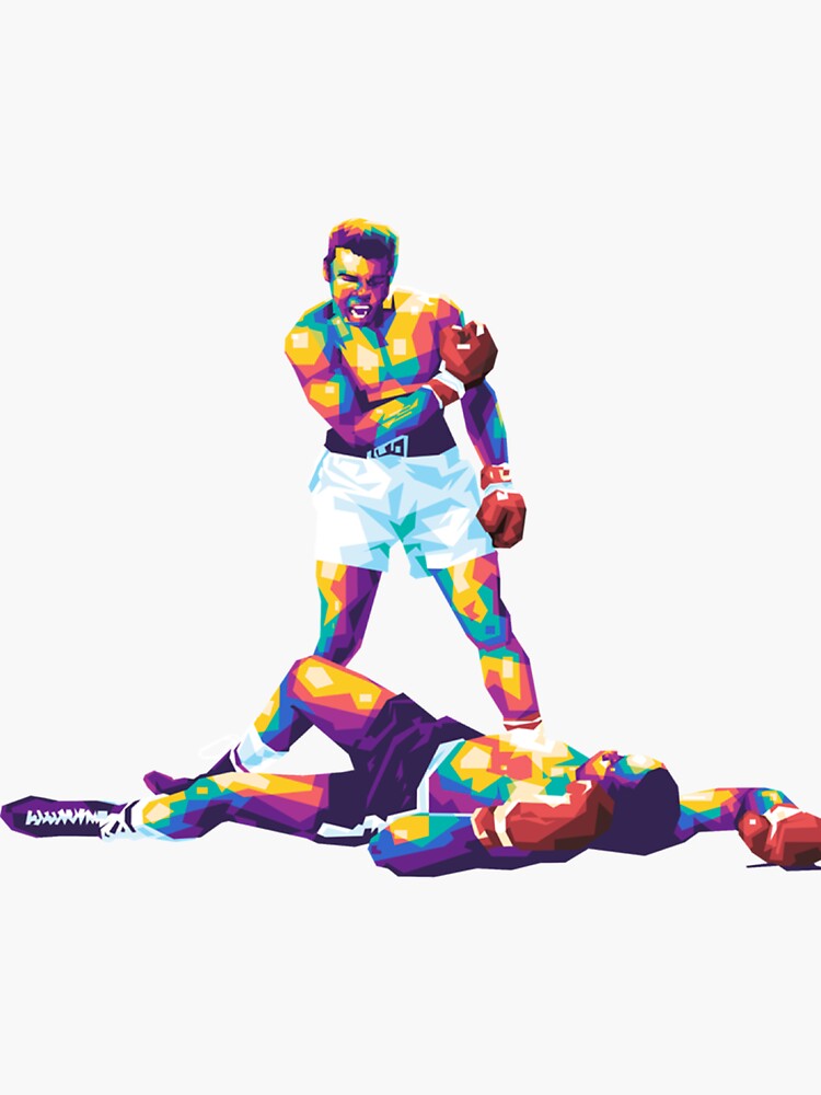 "Muhammad Ali WPAP" Sticker for Sale by JAYDROWNLEE | Redbubble