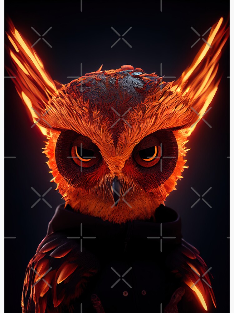 "Magma fire owl - AI generated design" Sticker for Sale by AI1artist ...