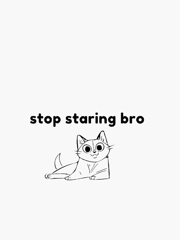 "Stop staring bro" Sticker for Sale by avonlealakes | Redbubble