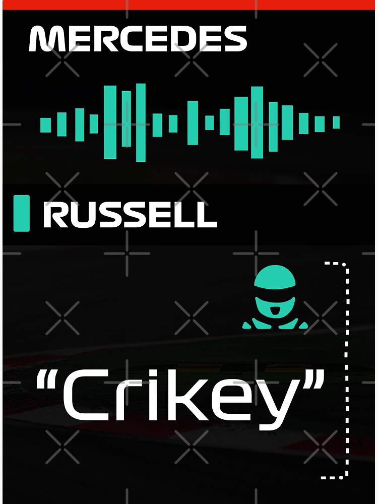 "George Russell F1 Radio meme - " Crikey "" Sticker for Sale by ...