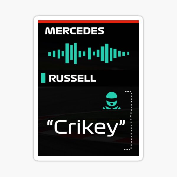"George Russell F1 Radio meme - " Crikey "" Sticker for Sale by ...