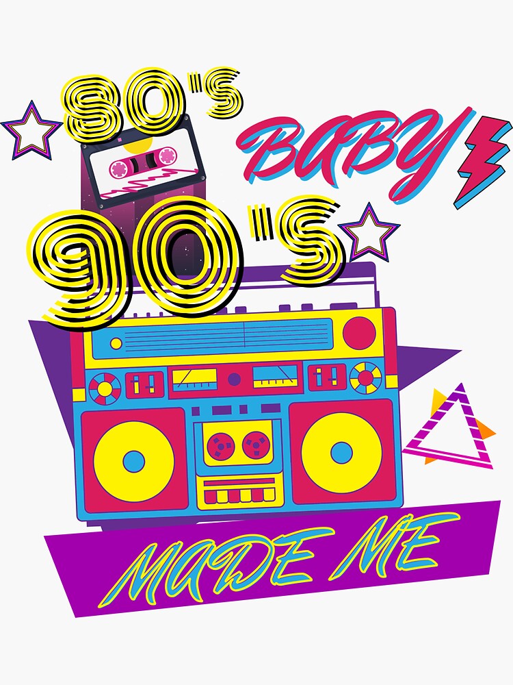 "vintage 1980s 80's baby 1990s 90's made me retro nostalgia" Sticker for Sale by spirosvondas ...