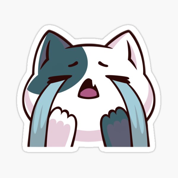 "Crying cute cat" Sticker for Sale by sarayousufyyy | Redbubble