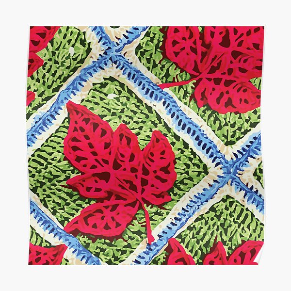 "Maple Leaf Crochet Yarn Granny Square Pattern Abstract Crochet ...