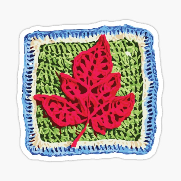 "Maple Leaf Crochet Yarn Granny Square Pattern Abstract Crochet ...