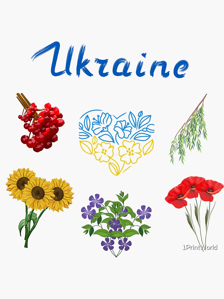 "Symbols of Ukraine (flowers)" Sticker for Sale by 1PrintWorld | Redbubble