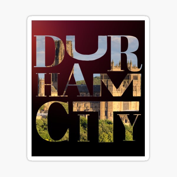 "Durham City UK Photographic Font Design " Sticker for Sale by ...