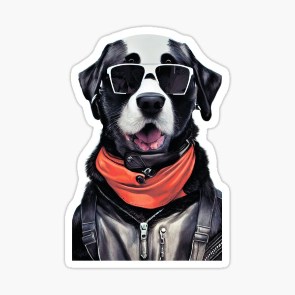 "Labrador in leather jacket" Sticker for Sale by Hoity-Toity | Redbubble