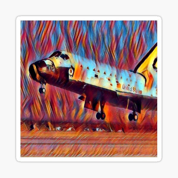 "Space Shuttle Rainbow Art" Sticker for Sale by RainbowLush | Redbubble