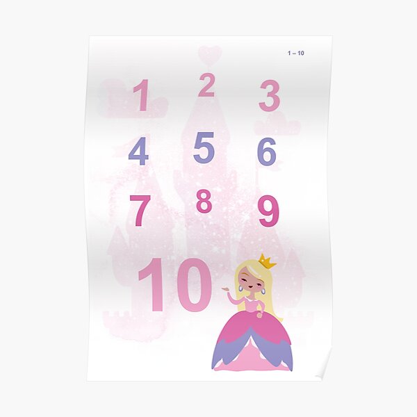 " Princess number 1-10 poster" Poster for Sale by littleLernen | Redbubble