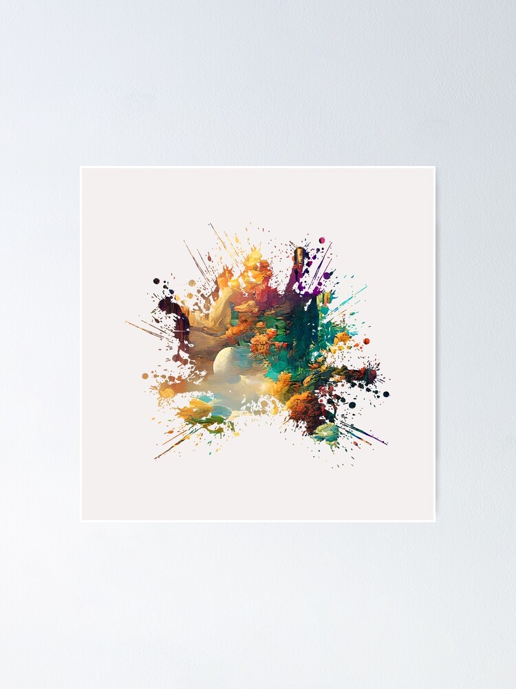 "Colorful Lagoon - Paint Splatter" Poster for Sale by Hawkite | Redbubble